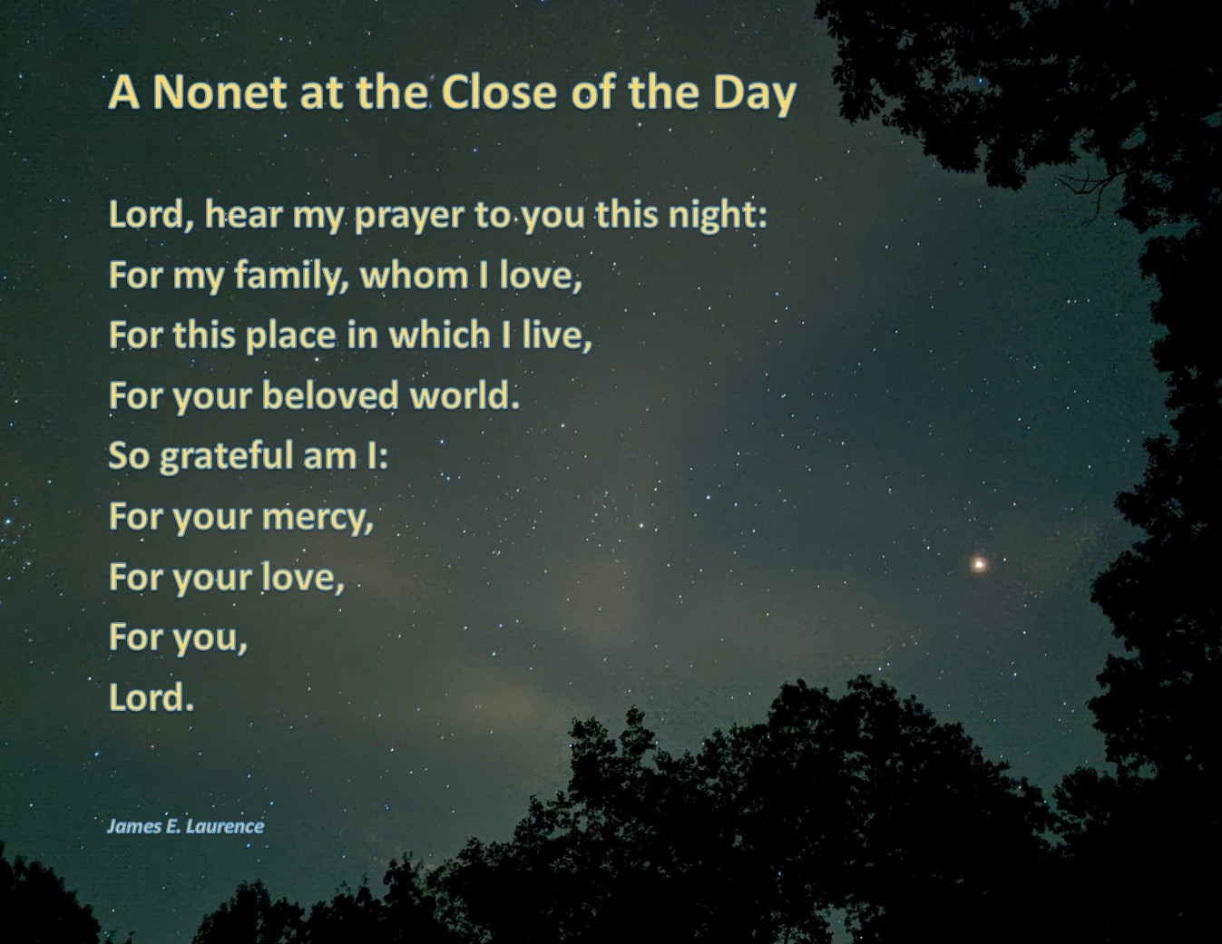 A Nonet at the Close of the Day – My Pastoral Ponderings