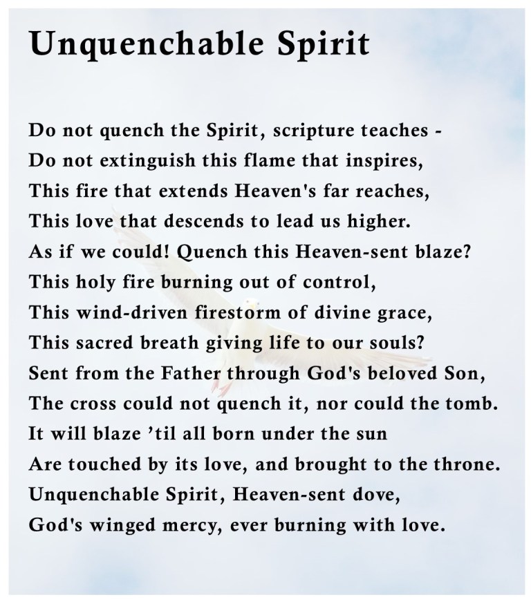 Unquenchable Spirit – My Pastoral Ponderings