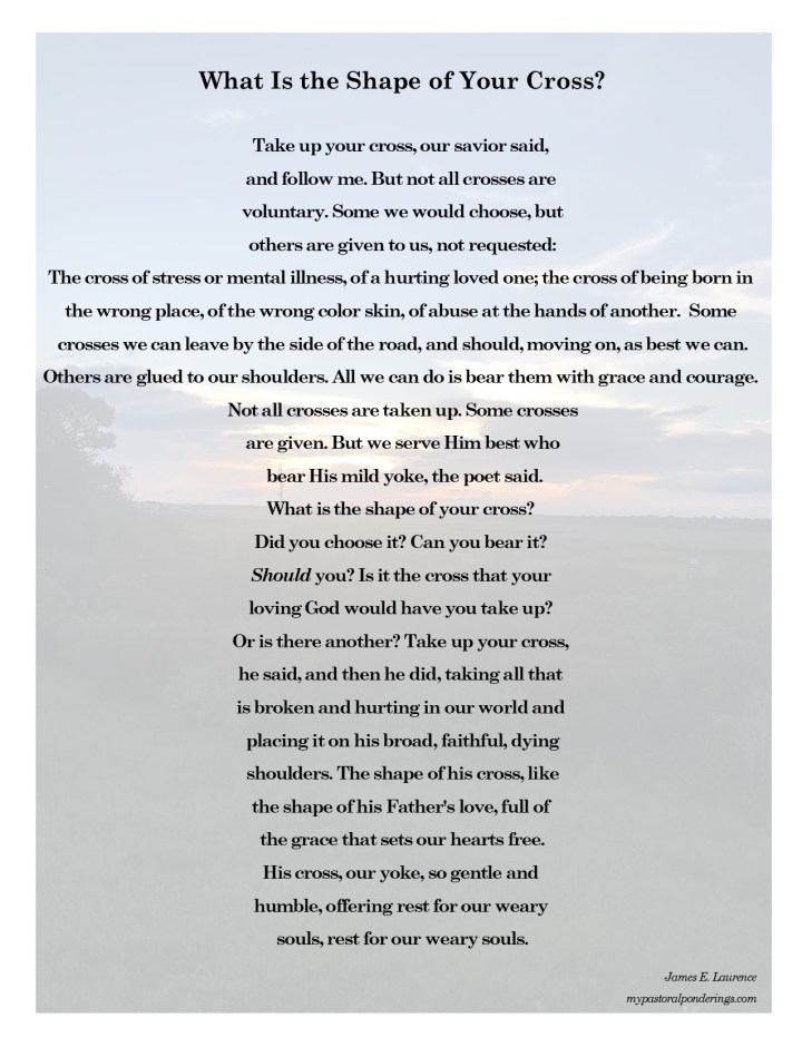 The Shape of Your Cross: My Sermon on Matthew 16:21-28 – My Pastoral ...