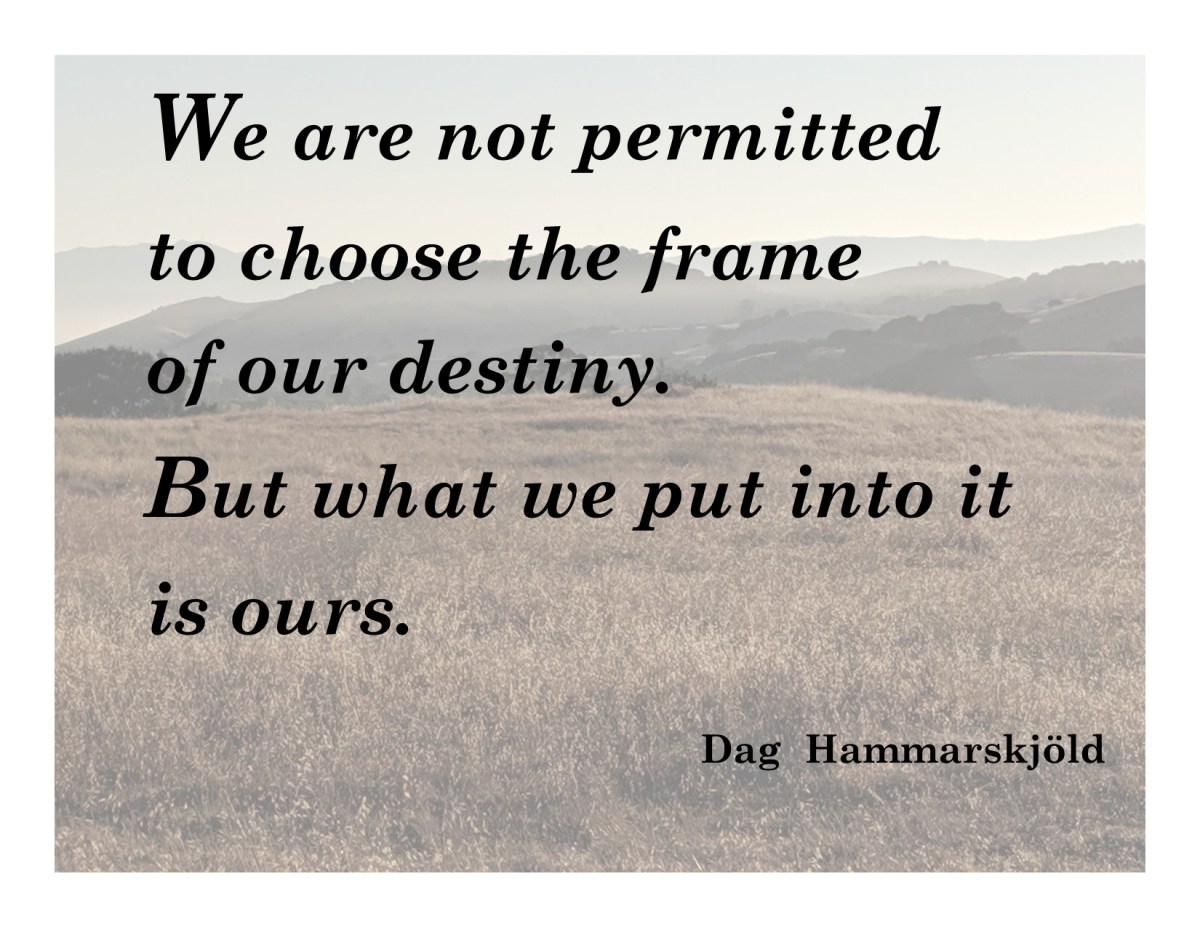 The Frame of Our Destiny – My Pastoral Ponderings